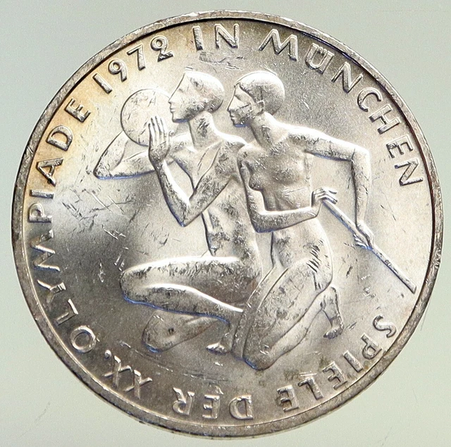 1972 D GERMANY Munich Summer Olympics XX ATHLETES OLD Silver 10 Mark ...