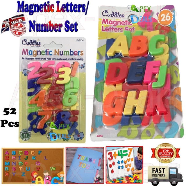 52PC LARGE MAGNETIC Letters Alphabet & Numbers Fridge Magnets Kids ...