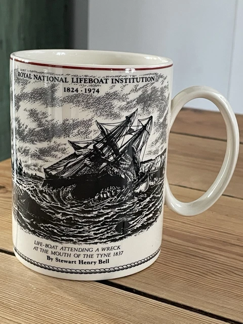 VINTAGE WEDGWOOD LIFEBOAT Commemorative China Tankard Mug 150 Years Of ...