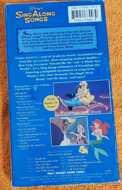 DISNEY'S SING ALONG Songs: FRIEND LIKE ME (VHS, 1992) Vol 11- W/Sleeve ...