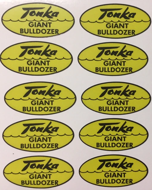 BOOMAROO WYN TOY Tonka Giant Bull Dozer Sheet Of 10 Waterproof Stickers ...