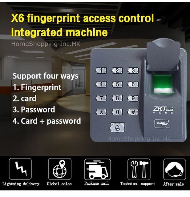 ZKTECO FINGERPRINT&RFID CARD Door Access Control Keypad Password Access ...