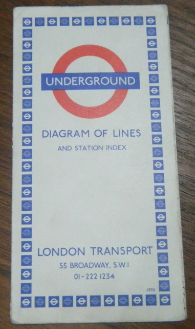 1970 LONDON TRANSPORT Tube Map (Diagram of Lines) Ref 770 £8.98 ...