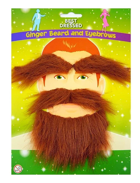 GINGER BEARD & Eyebrows ~ Self Adhesive ~ Lumberjack Fancy Dress ...