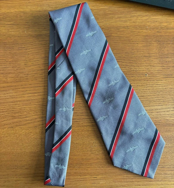 VINTAGE GREY MENS QE2 Liner Tie QUEEN ELIZABETH Cunard Maritime ...
