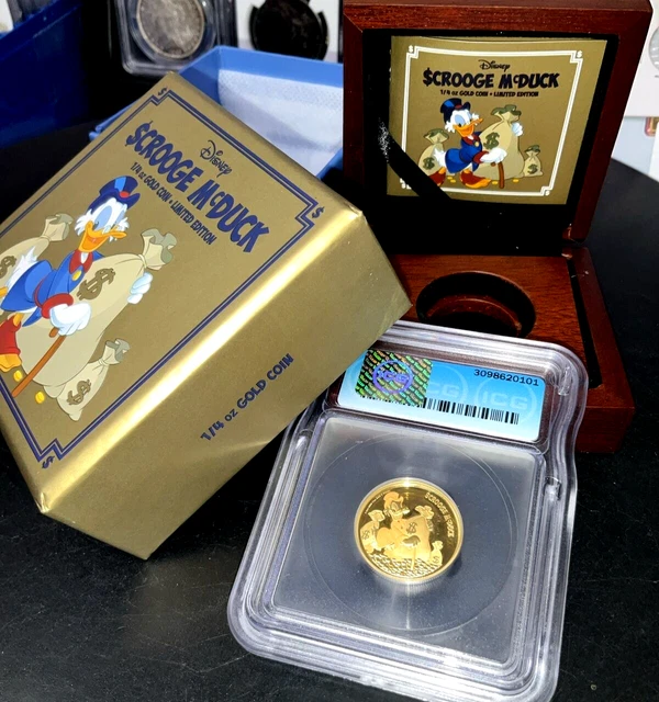 SCROOGE MCDUCK DISNEY Ducktales NIUE Gold Coin 1/4 Oz ounce 9999 Gold ...