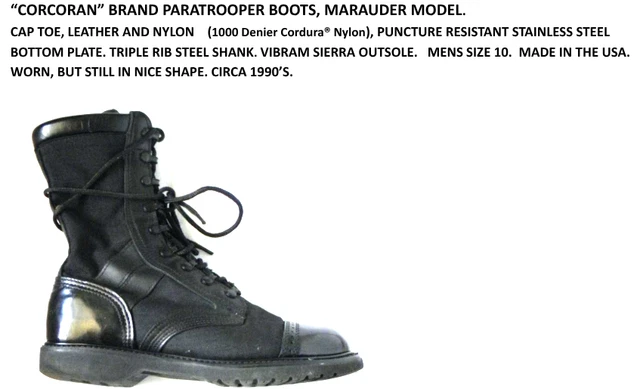 “CORCORAN” BRAND PARATROOPER Boots, Nylon Marauder Model. 🔥 Mens Size ...
