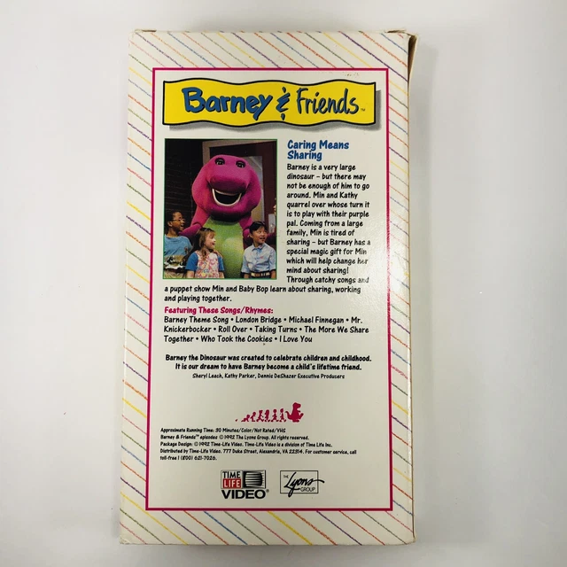 BANDE VHS BARNEY & Friends Caring Means Sharing 30 minutes Time Life ...