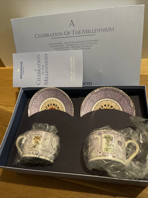 WEDGWOOD SET OF Two Cups And Saucers, New, Boxed Celebration Of The ...