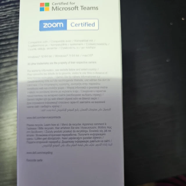 DELL PRO 2K Webcam QHD 60fps (WB5023-DEMEA) £47.50 - PicClick UK