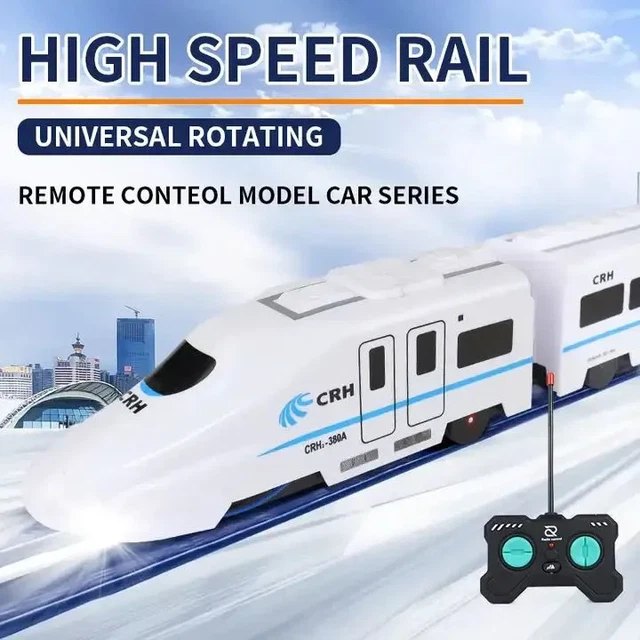 RC HIGH-SPEED TRAIN Toy with Remote Control & Rechargeable Battery 4 ...