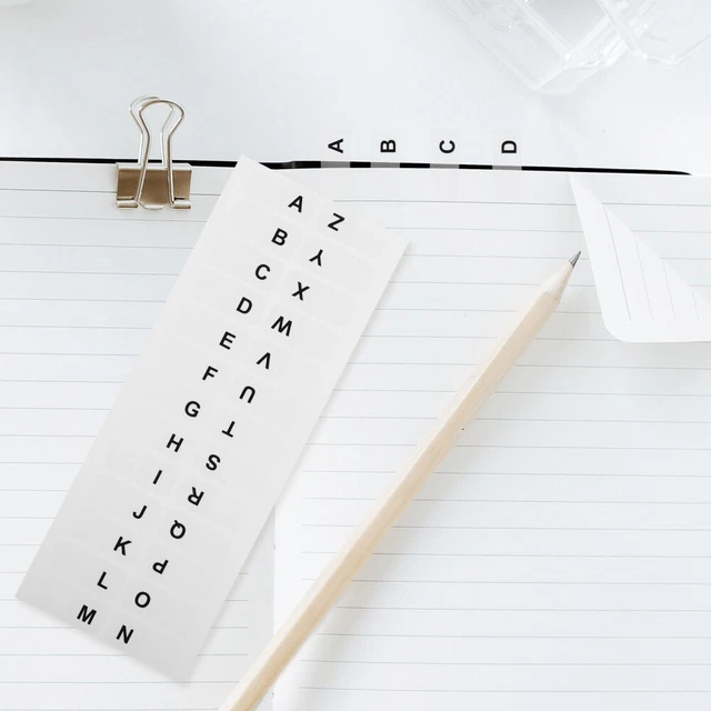 56 SHEETS OF Page Markers Tabs Alphabet Tabs Notebook Alphabet Tabs £10 ...