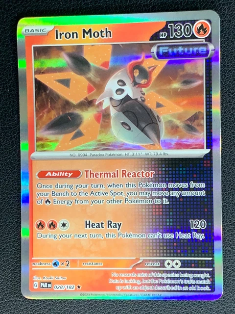 IRON MOTH 028/182 Rare Holo Paradox Rift Scarlet & Violet Pokemon $1.23 ...