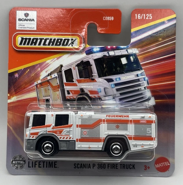 MATCHBOX 2025 SCANIA P 360 Fire Truck Feuerwehr JBT09 MBX RESCUE ...