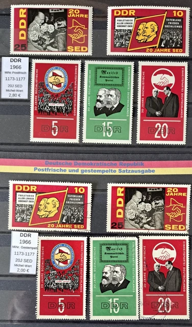 DDR 1966 MINR: 1173-1177 gestempelter/postfrischer Kompletter Satz ...