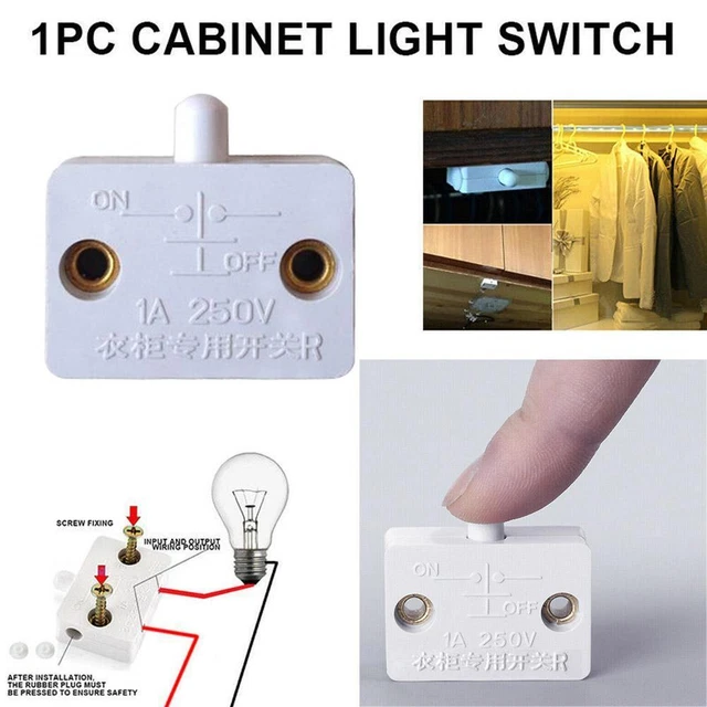 AUTOMATIC RESET SWITCH Wardrobe Cabinet Light Switch Door Control ...