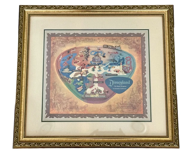 DISNEYLAND PARK MAP Framed Pin Set 50th Anniversary COA Edition Size ...
