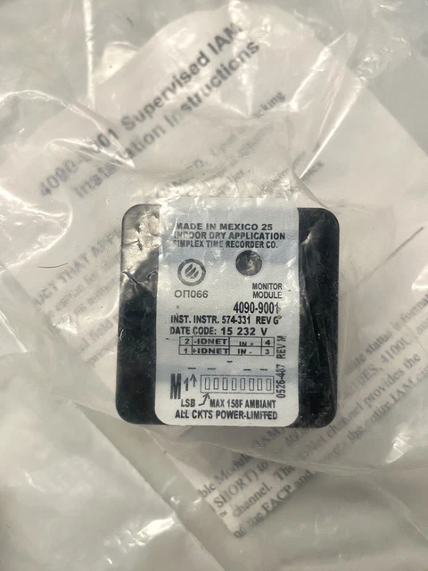 SIMPLEX 4090-9001 FIRE Alarm Monitor Module- New- Factory Sealed- Lot ...