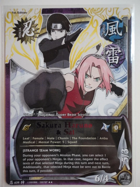 NARUTO KARTE SAKURA HARUNO & SAI (Strange team work) - 639 RARE 1 ...