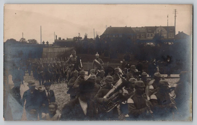 WWI PRUSSIAN GERMAN Army Soldiers Parade Tuba Military RPPC Photo Vtg ...