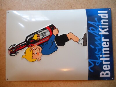 BERLINER KINDL DRINKS Berliner Kindl enamel sign enamel approx. 60 x 40 ...