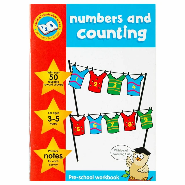 PRE-SCHOOL EARLY LEARNING Maths Counting Numbers Activity Book & Reward ...