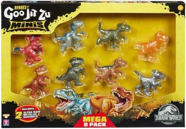 JURASSIC WORLD HEROES Of Goo Jit Zu Minis mega 8 pack brand new £16.99 ...