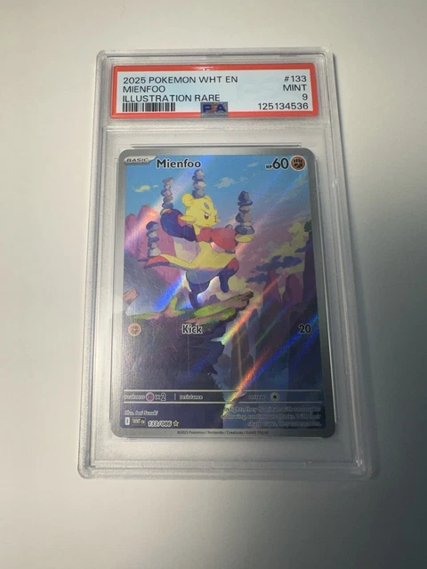 2025 POKEMON WHT En-White Flare Illustration Rare #133 Mienfoo Psa 9 £ ...