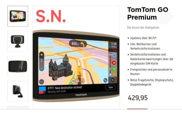 TOMTOM GO PREMIUM 6" Aktive SIM-KARTE Blitzer/Radarwarner + Traffic ...