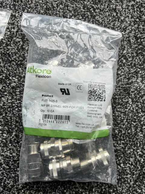 KOPEX GLANDS - X10Pack Of Atkore Flexicon 25mm Swivel Male Gland FU25 ...