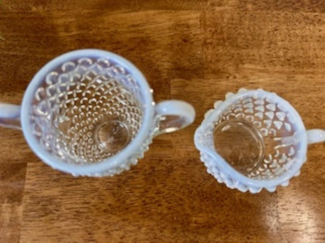 VINTAGE WHITE OPALESCENT Hobnail Cream and Sugar Set –Fenton Style ...