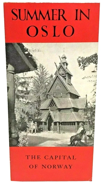 VINTAGE OSLO NORWAY Travel Tourist Brochure Illustrated Map Holiday ...