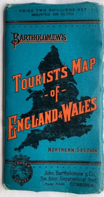 BARTHOLOMEW'S TOURIST MAP of England and Wales Northern Section £10.00 ...