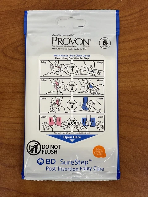 GOJO PROVON POST Insertion Urinary Care Wipes DFC100 4526-650 - NEW Box ...