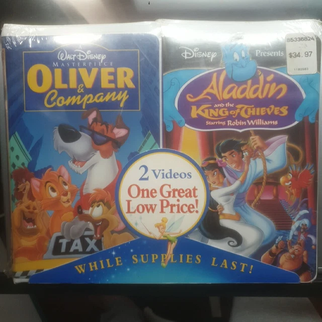NEW WALT DISNEY 2 Pack Oliver & Company/ Aladdin King of Thieves $20.00 ...