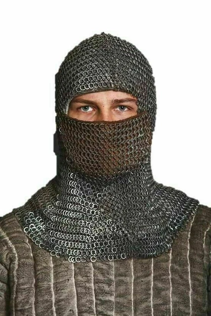 MEDIEVAL ARMOUR CHAIN Mail Coif Face Cover Reenactment GN EUR 77,68 ...