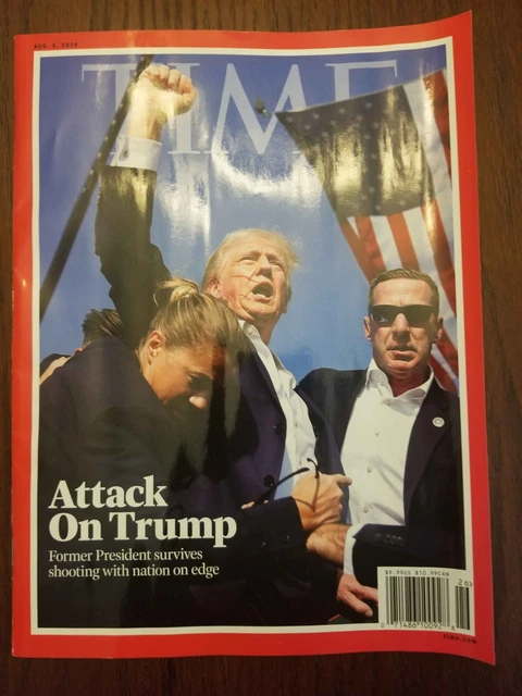 DONALD TRUMP TIME Magazine Shooting Assassination Attempt August 2024 ...