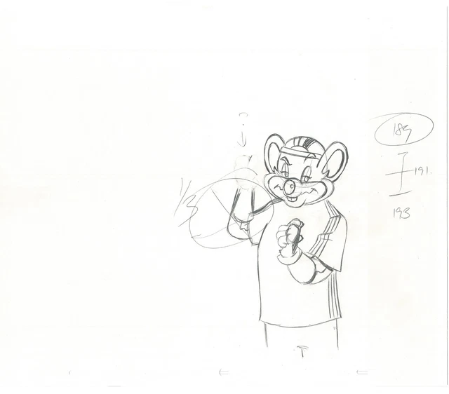 CHUCK E CHEESE Pizza Commercial Production Animation Cel Drawing 2005 ...