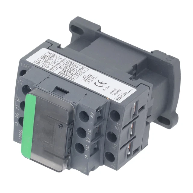 AC CONTACTOR 1NO 1NC 9A 380V High Voltage Coil Silver Contact LC1D09 ...