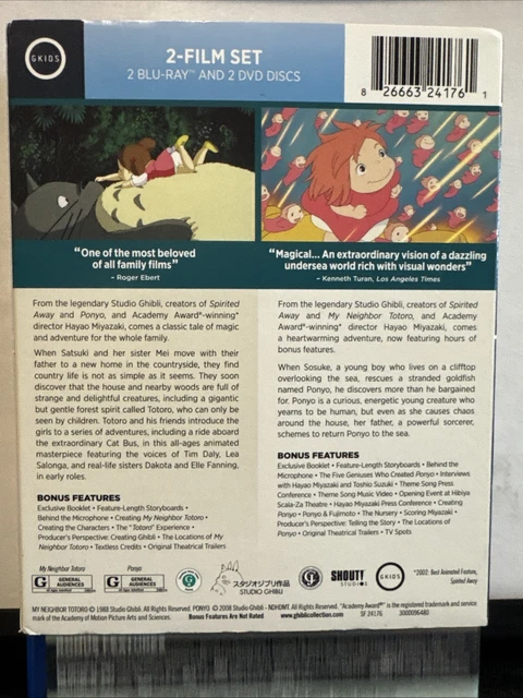 MY NEIGHBOR TOTORO & Ponyo (2-Film Set) Slipcover Studio Ghibli Blu Ray ...