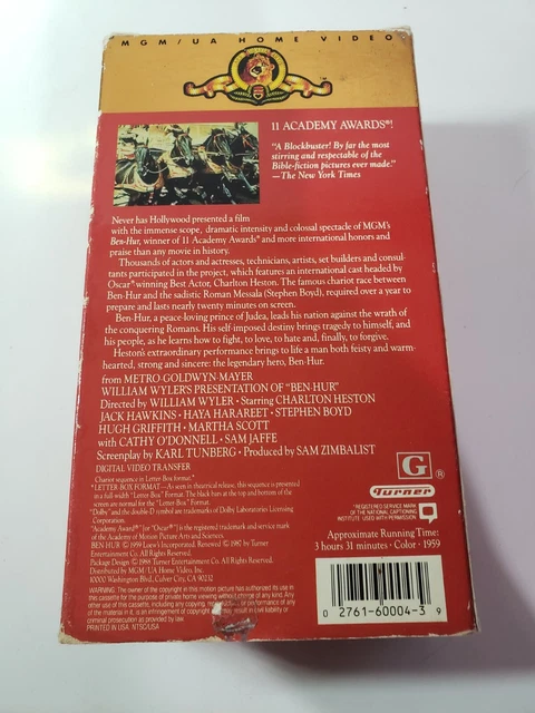 BEN-HUR (VHS 2-TAPE Set) 1988 MGM Charlton Heston £7.38 - PicClick UK