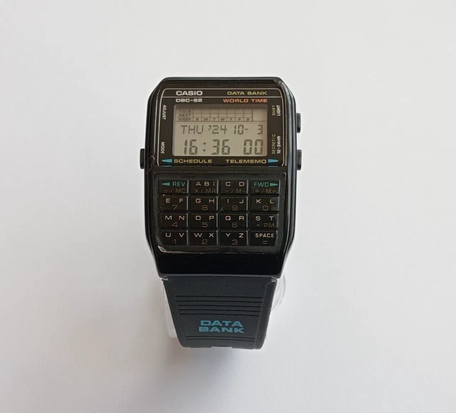 CASIO DBC-62 ALARM - Calculator - Data Bank - World Time Vintage Watch ...