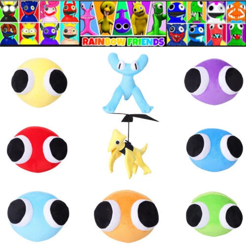 RAINBOW FRIENDS CHAPTER 2 Cyan Plush Toy Yellow Friend Soft Stuffed ...