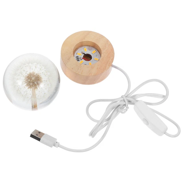 BALL NIGHT LAMP with Woodern Base Desktop Unique Crystal Table Lamps £ ...
