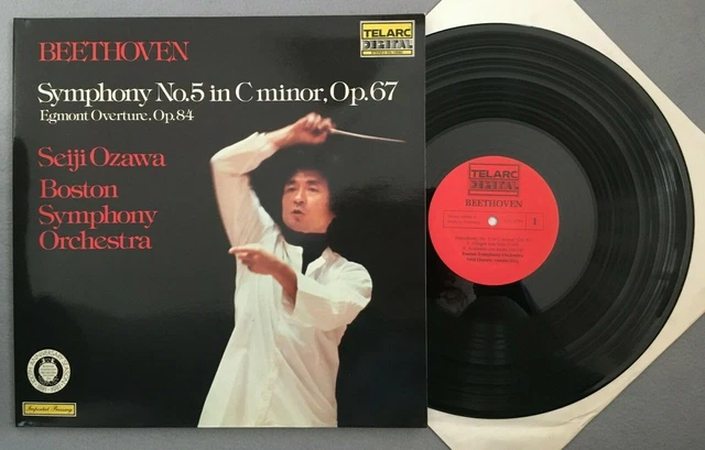 BEETHOVEN SYMPHONY NO.5 SEIJI OZAWA original audiophile Telarc LP DG-10060 neuf dans sa boîte ...