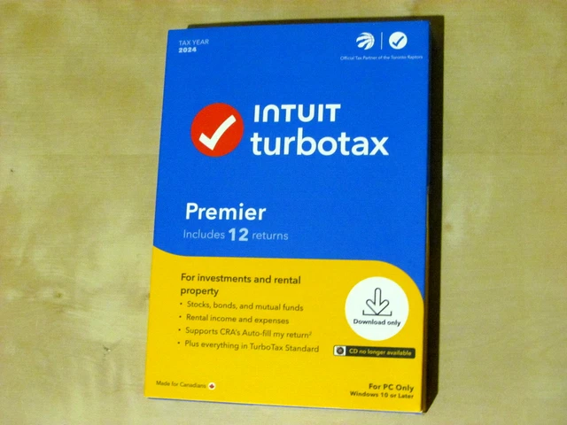 INTUIT TURBOTAX PREMIER 2024 Canada (12 Returns for PC, Bilingual *New ...