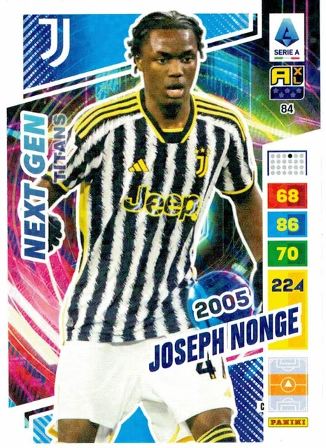ADRENALYN XL TITANS 2024 N. 84 Joseph Nonge Rookie Card Juventus £1.20 ...