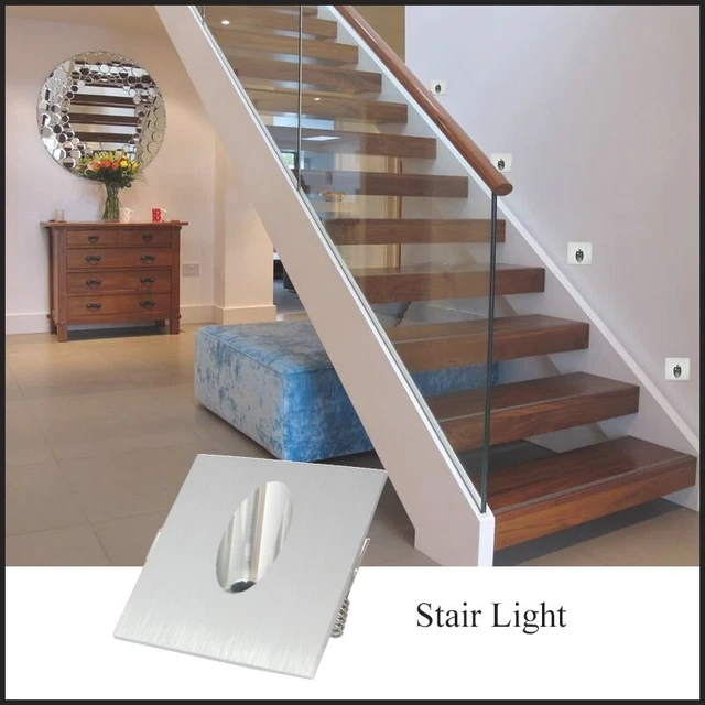 1W LED LAMPE Murale Lumière d'escalier Carré Encastrable Coin Mur ...