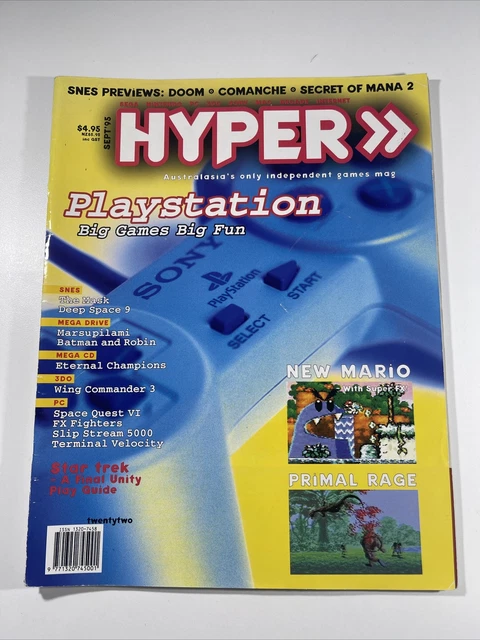 HYPER MAGAZINE ISSUE#22 SEP 1995 Playstation Retro Game Nintendo Sony ...