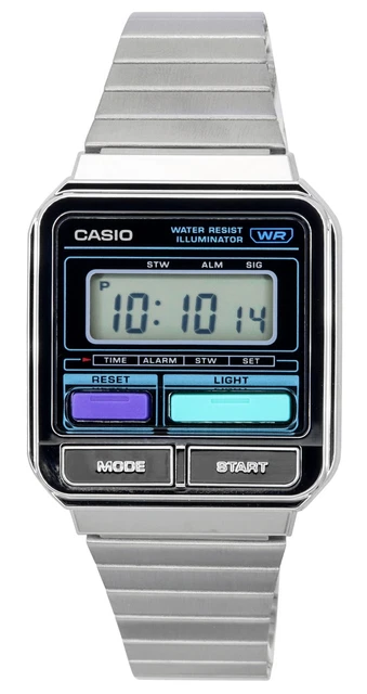CASIO VINTAGE DIGITAL Stainless Steel Bracelet Quartz A120WE-1A Unisex ...